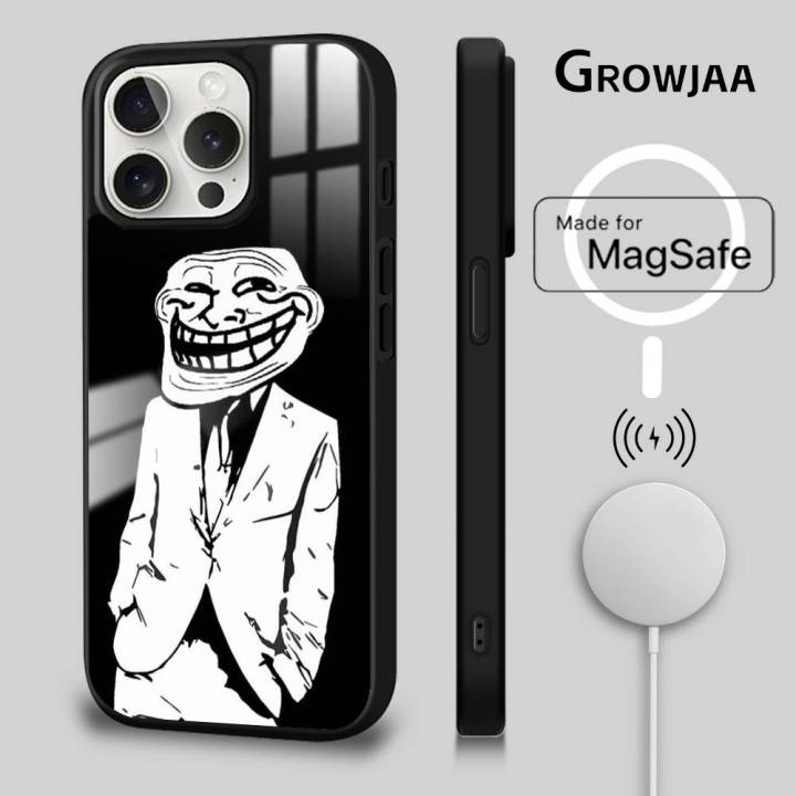 Troll Face Meme Phone Case For iPhone 16 15 14 13 Pro Max Plus Mini ...