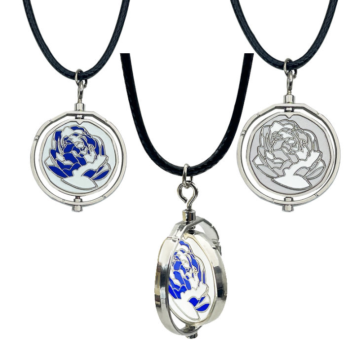 Game Jinx Blue Rose Rotatable Cosplay Necklace Halloween Party Cosutmes ...