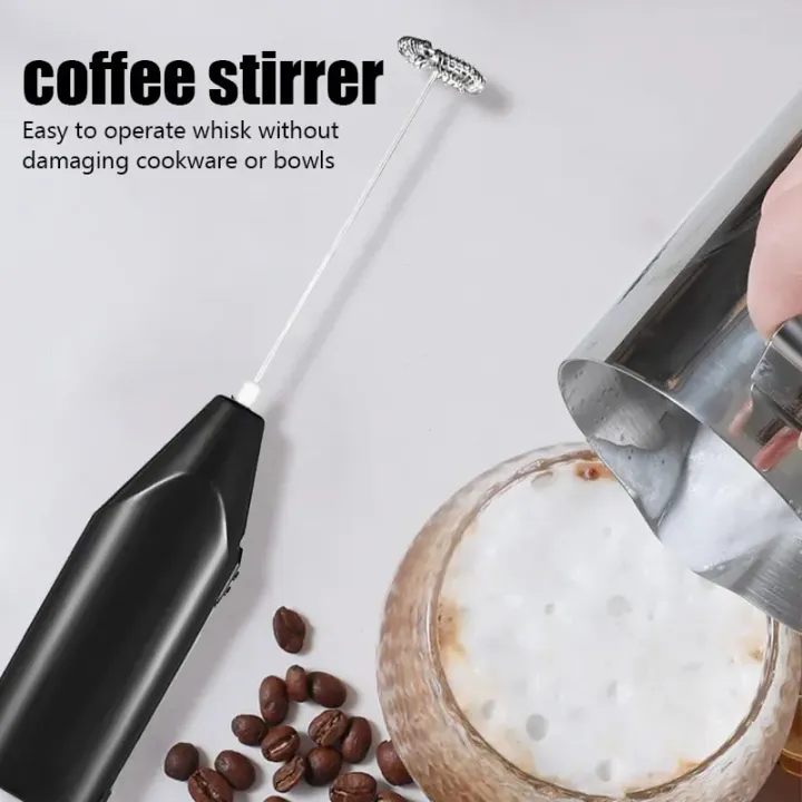 Mini Electric Milk Blender Handheld Eggbeater Stainless Steel Milk Milker Bubble Drink Stir Bar ...