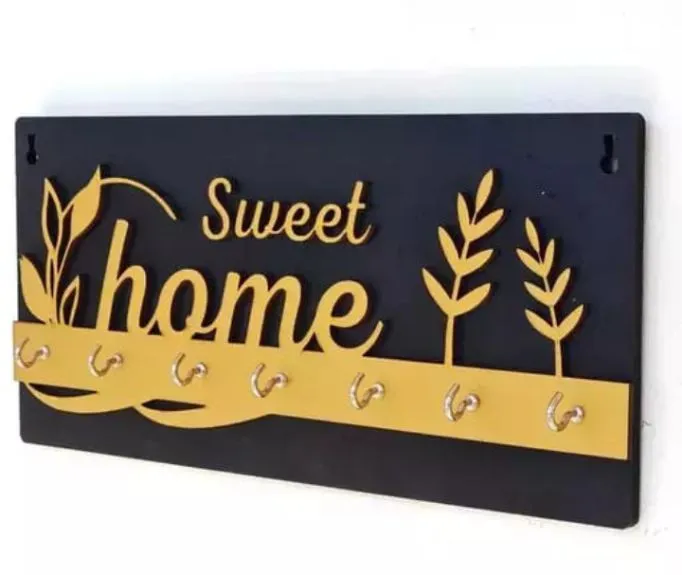 Sweet Home Wood Key Holder With 6Hooks Best key holder wall hanger and ...