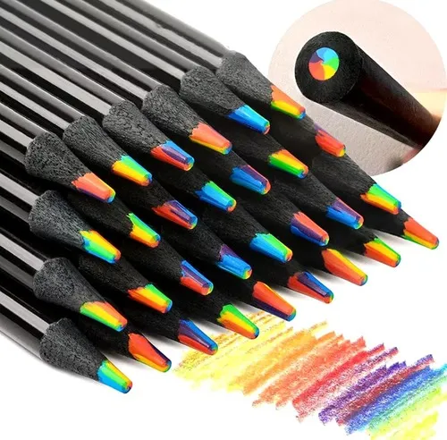 Rainbow Color Pencils (Pack of 6) | Rainbow Colored Pencil Art Supplies ...