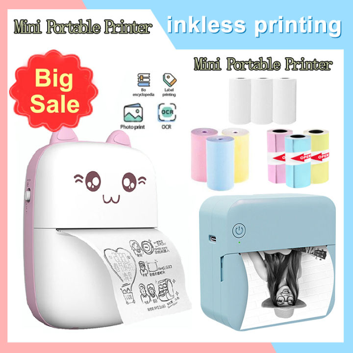 Mini Portable Thermal Printer Wireless BT 200dpi Photo Label Memo Wrong ...