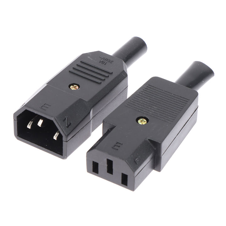 10A 250V Female male Plug AC 3Pin Socket Straight Cable Plug Connector ...