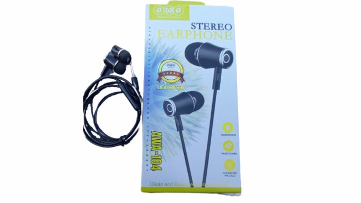 AWA univarsal 2in1 extra bass stereo sound earphones best quality ...