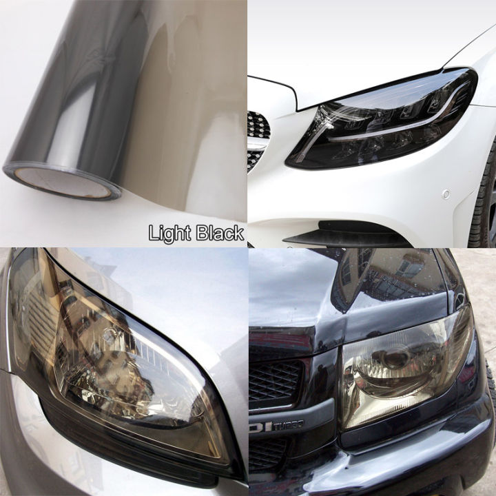 Smoke Matte Black Car Headlight Film Tint Taillight Fog Light Vinyl ...