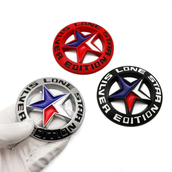 3D Metal Silver Edition Lone Star Logo Rear Trunk Fender Emblem Badge ...