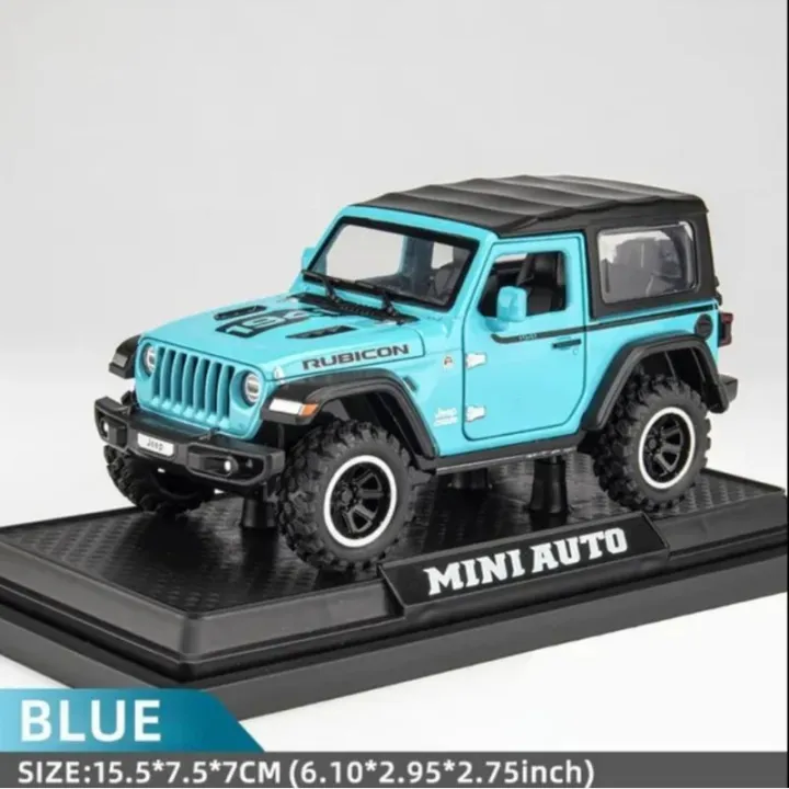 1:24 Diecast Model Alloy Jeep Wrangler Rubicon 1941 Metal Pull Back ...