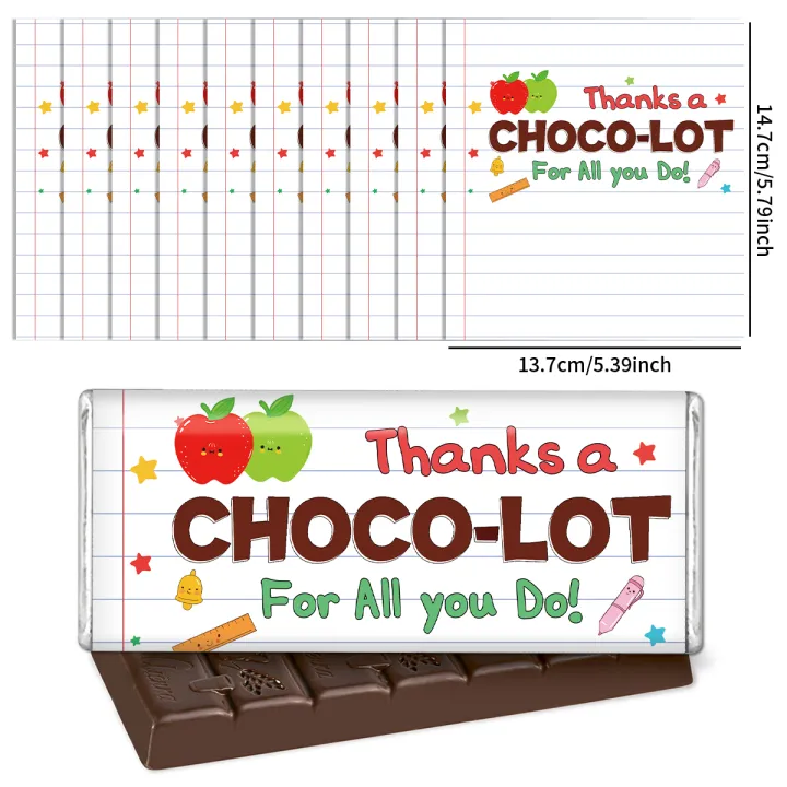 10pcs Chocolate Candy Bar Wrappers Label Stickers For Teachers' Day ...