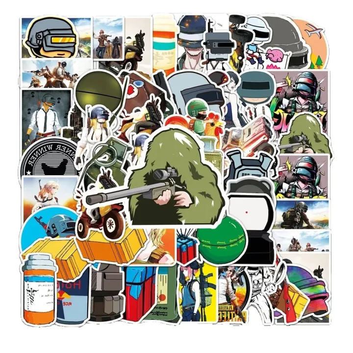 50 PCS Peace Elite Game PUBG Graffiti Stickers iPad Suitcase Skateboard ...