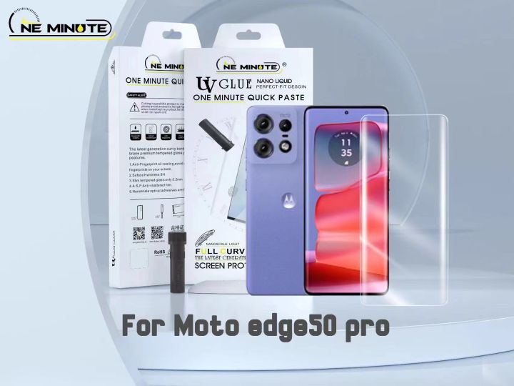UV Glue Curved Tempered Glass Screen Protector For Motorola Edge 50 Pro ...