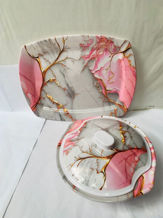 New Luxury Design Rice Dish and Donga Premium Quality pack of 3 pcs ...