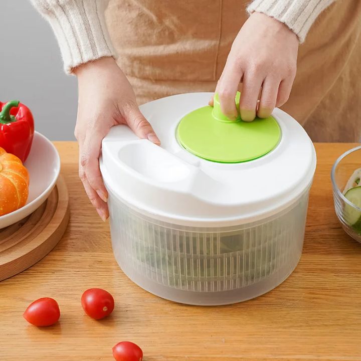 Salad Spinner Lettuce Greens Washer Dryer Drainer Crisper Strainer for ...