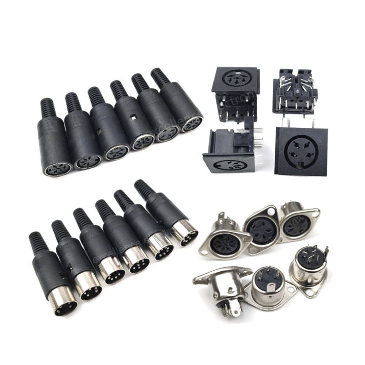 5Pcs/lot DIN S Terminal 3/4/5/6/7/8P Pin/Core Midi Male Connector ...
