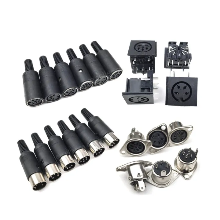 5Pcs/lot DIN S Terminal 3/4/5/6/7/8P Pin/Core Midi Male Connector ...