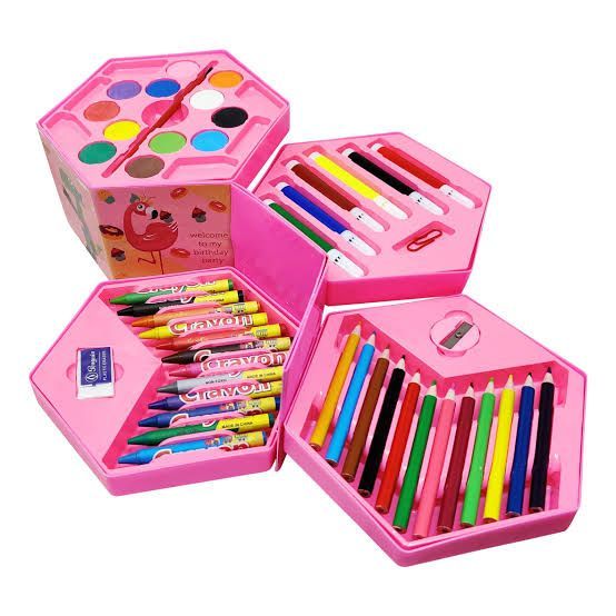 Colouring Box Set for Kids 46 pcs Painting Color kit | Daraz.pk