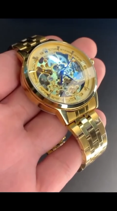 Rolex Skeleton Automatic Watch for Men - Gold Tone | Exquisite ...