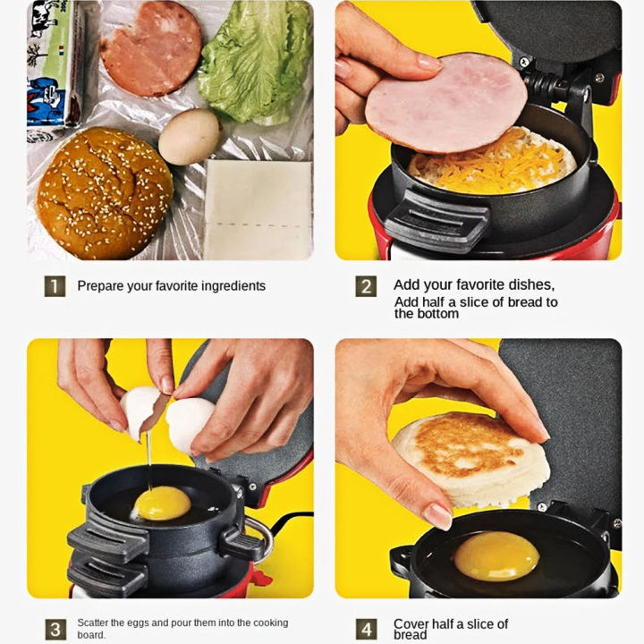 EU Muti_function Non-stick Small Electric Hamburger Grill Breakfast ...