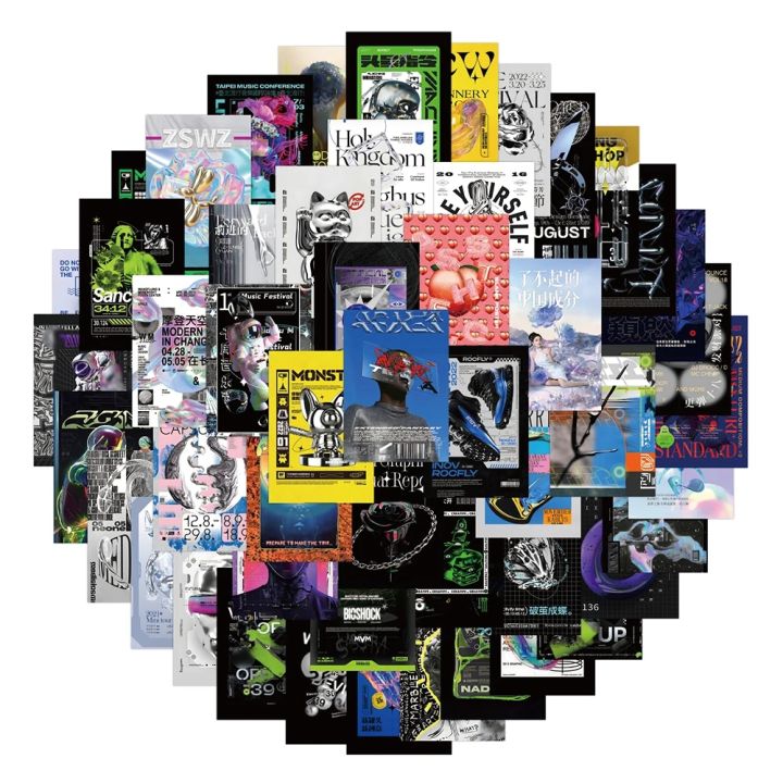 10/30/50pcs Cool Acid Graphic Graffiti Stickers Poster Decal Phone ...