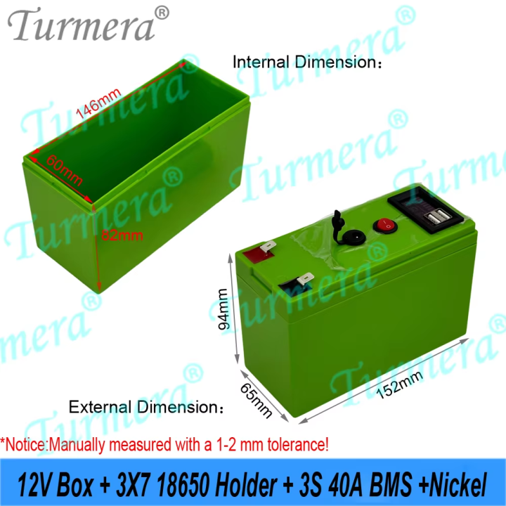 18650 Battery Holder Box 3x7 12V 40A BMS USB Power Bank Voltage Display ...