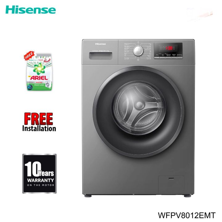 HISENSE WFPV7012MT 7Kg Fully Automatic Front Loading Washing Machine 1200 RPM (Silver) | Daraz ...