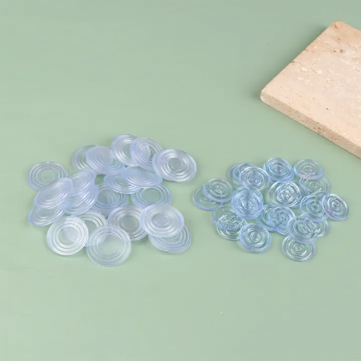 30Pcs Furniture Glass Table Pads Round Transparent Rubber Tea Table Mat ...