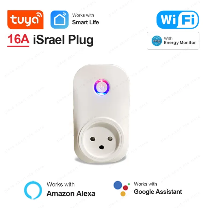 16A Israel Plug Tuya Smart Wifi Power Plug Wireless Socket Outlet Work ...