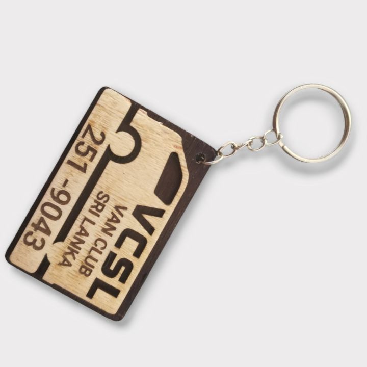 Custom Wooden VCSL Keytags With Your Own Vehicle Number | Daraz.lk