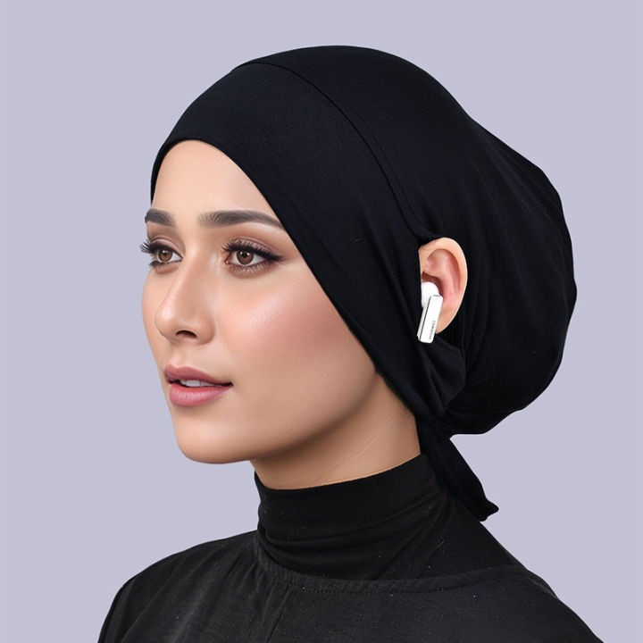 Adjustable Modal Under Cap With Ear Hole Hijab Caps Solid Muslim Hijab ...