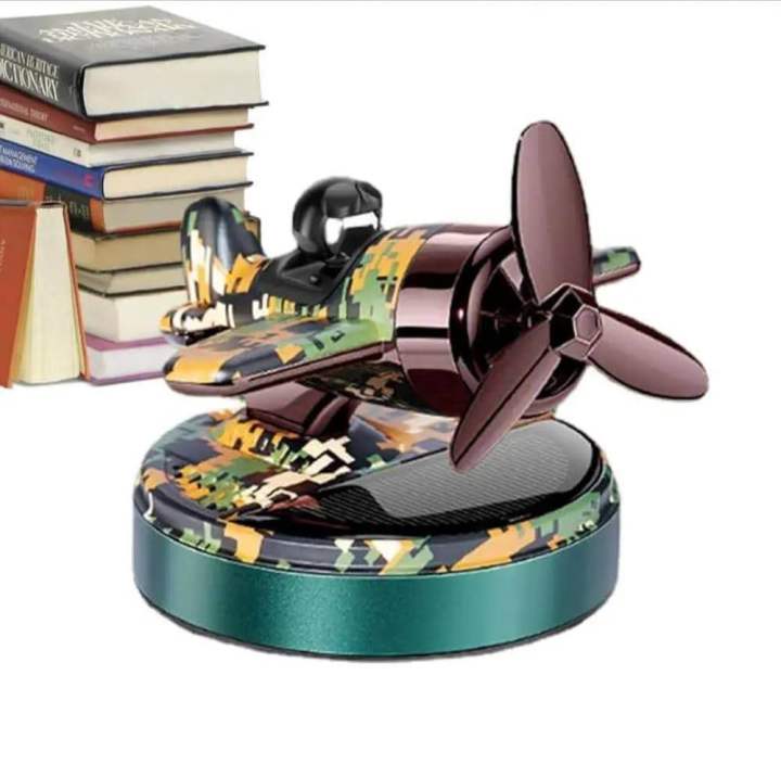 CAR HUB Solar Powered Fan Rotating Military Fighter Helicopter Car Air ...