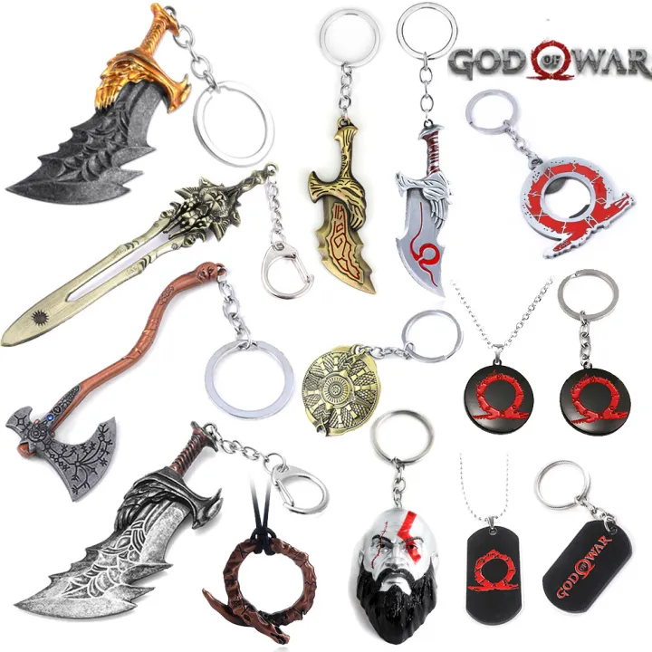 God of War Ragnarok Kratos 3D Head Mask Keychain Leviathan Axe Blades ...