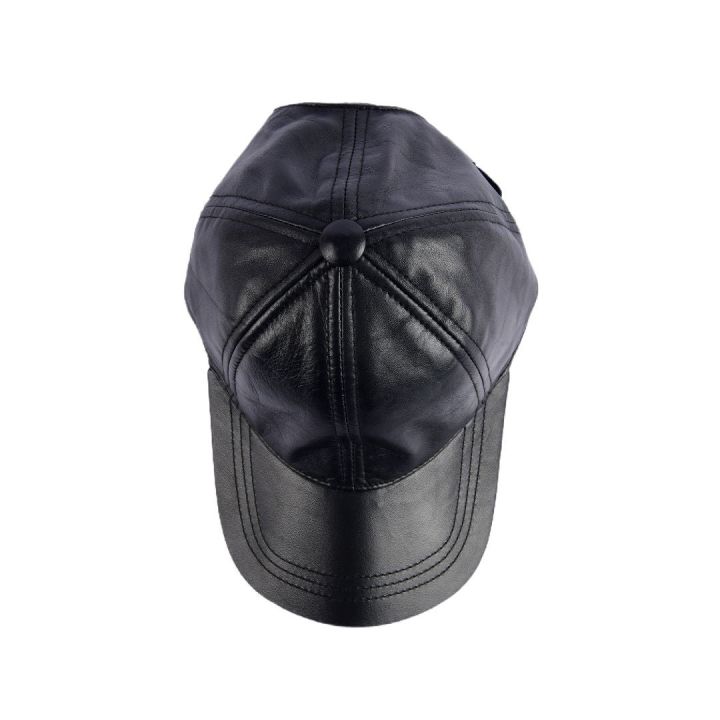 100% Original Sheep Leather Caps Black Baseball pure sheep leather cap ...