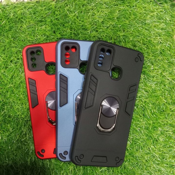 Infinix Smart 5 Back Cover Ring Armor Case Lens Protection Shock Proof | Daraz.pk