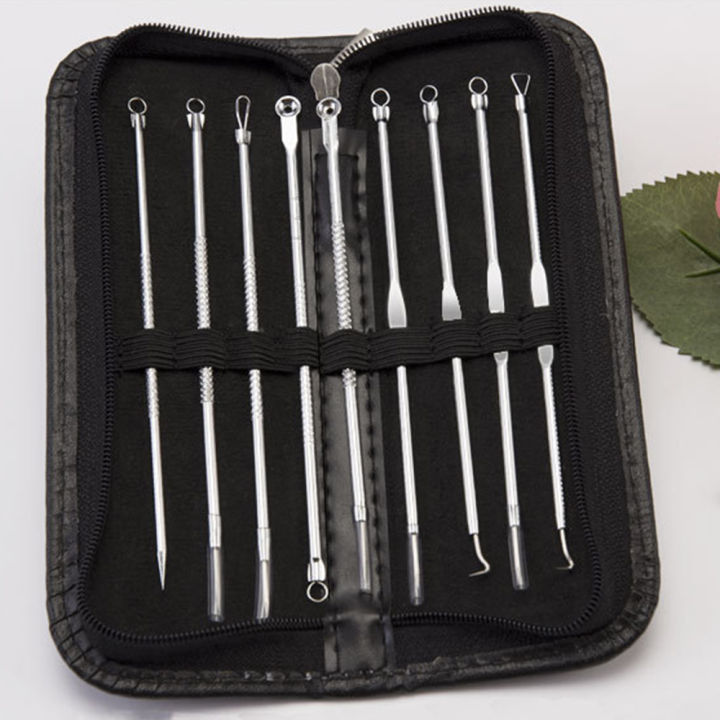 9Pcs Stainless Acne Blackhead Removal Needles Acne Remover Squeeze Deep ...