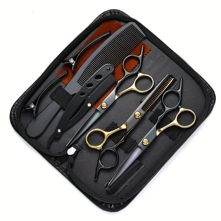 Professional Stainless Steel Hair Scissors Set - Thinning & Texturing ...