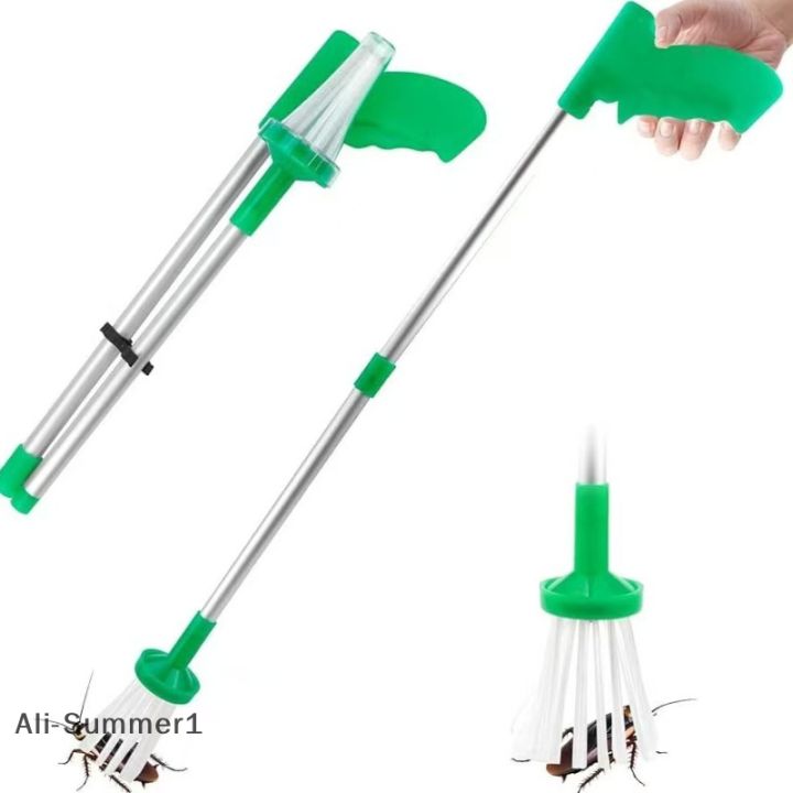 【E】Folding Spider Catcher Long Handle Cockroach Grabber Spider Trap ...