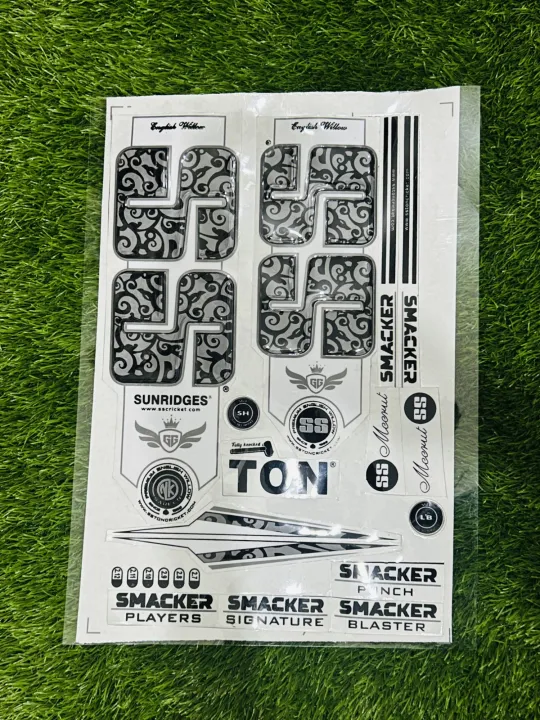 Double S 3D embossed sticker hard ball bat cricket bat sticker EMBOSSED ...
