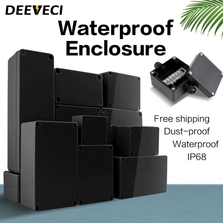 Black Outdoor Waterproof Enclosure Plastic Box Electronic Project ...