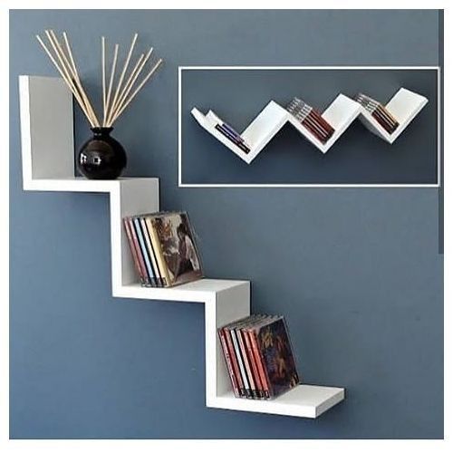 Set Of 1 Wall Shelves,W Shaped Floating Wall Shelf Rack Organizer ...