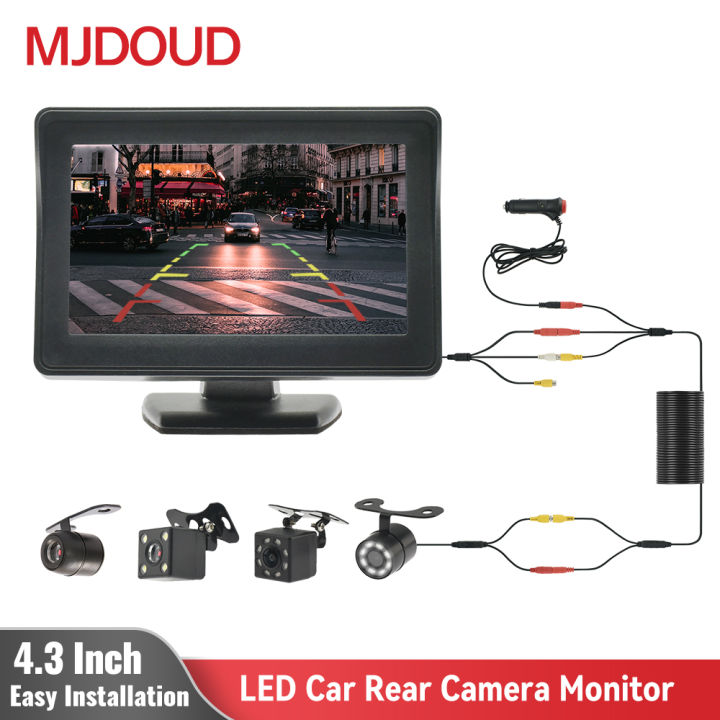 MJDOUD 4.3 Inch Car Rear Camera Monitor LED Reversing Camera with ...