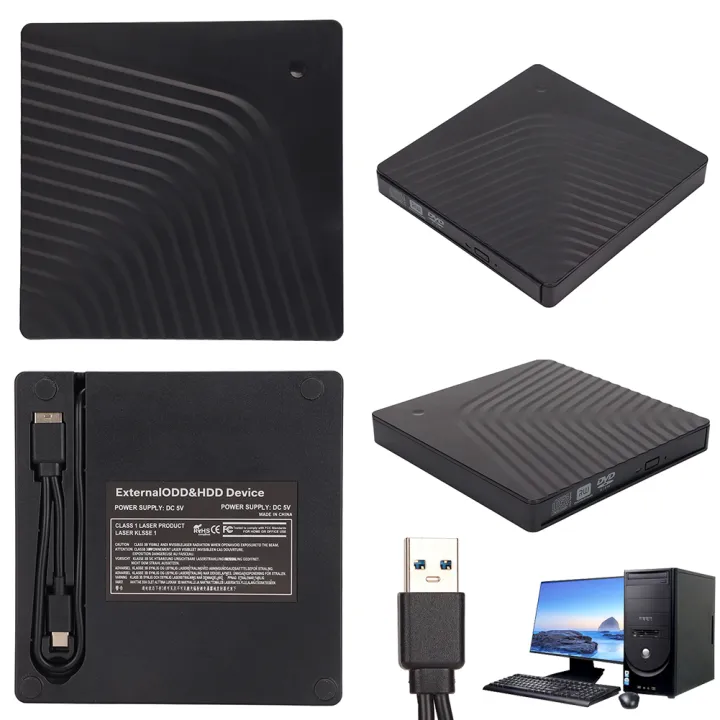 9.5/12.7mm DVD Drive Enclosure USB3.0 Type C Optical Drive External ...