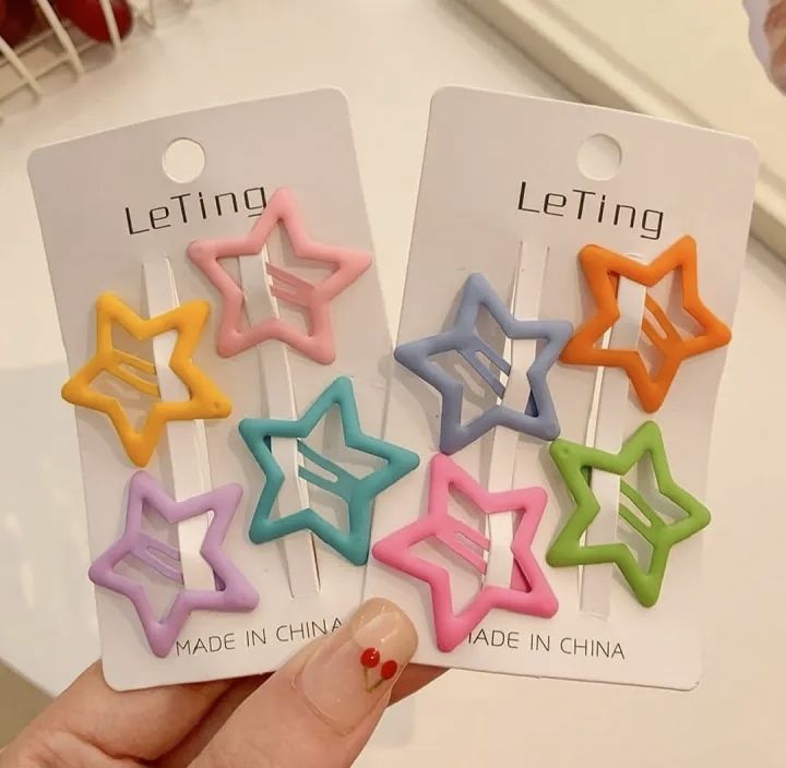 4 Pcs Star Clips Stylish Metal Hair Pins For Women And Girls Golden And ...