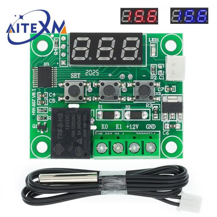 W1209 Red light DC 12V Heat Cool Temp Thermostat Temperature Control Switch Temperature ...