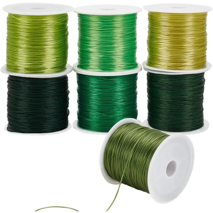 390.4 Yards 7 Colors 0.8mm Flat Elastic String Green Stretchy Bracelet ...