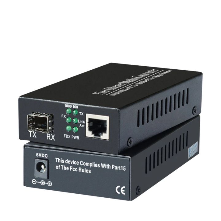 Gigabit 10/100/1000M SFP Fiber to Rj45 Media Converter Fiber Optic ...