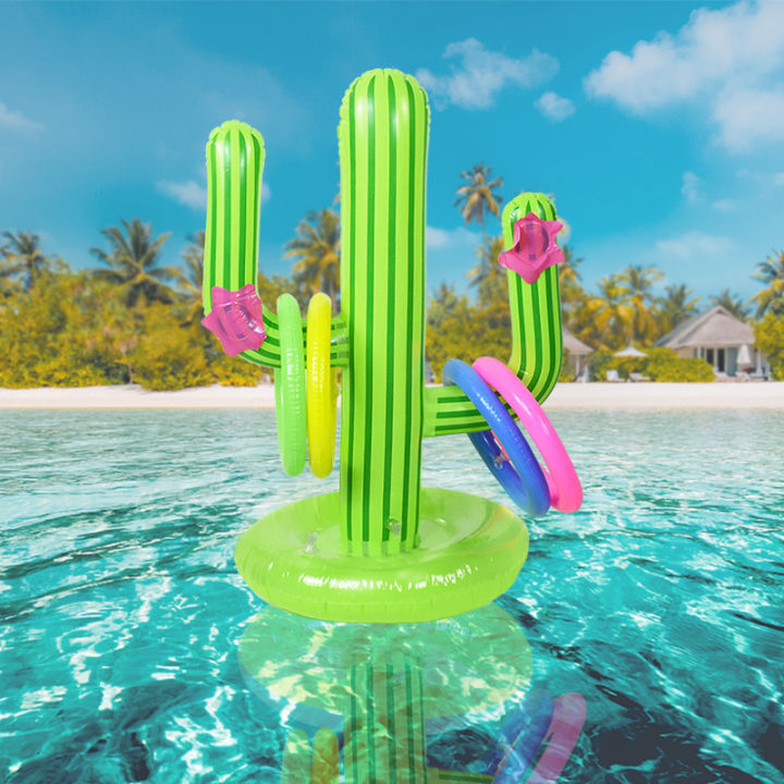Inflatable Cactus Ring Toss Game Set Floating Swimming Pool Toys ...