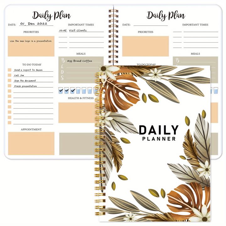 Daily Planner List Tasks mportant Time Management and Meal Plan ...