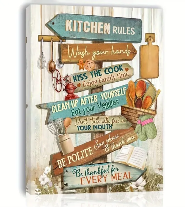 Kitchen rules, size 12 x 18 inch.price 1580🌻 ️🌿🍁 | Daraz.pk