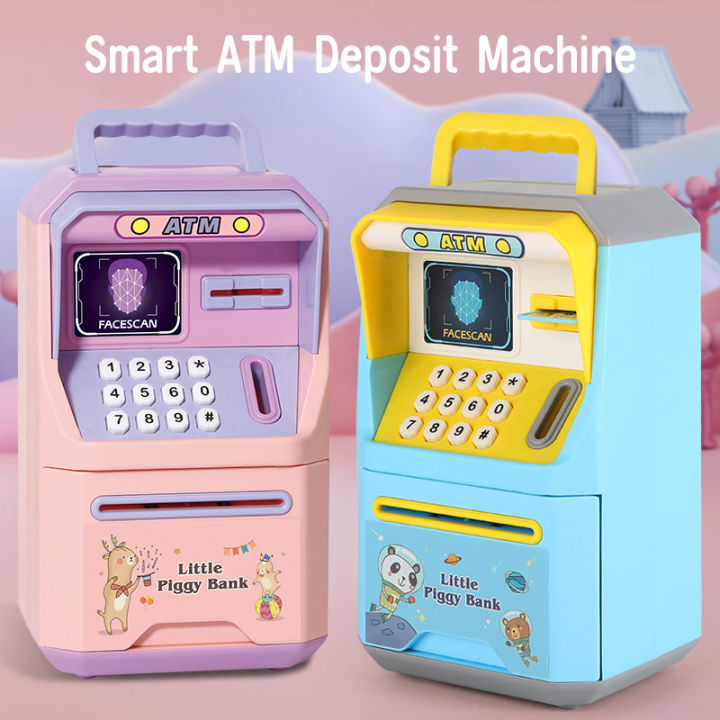New ATM Machine Safe Box Money Bank ATM Music Coin Box Cartoon Bank ...