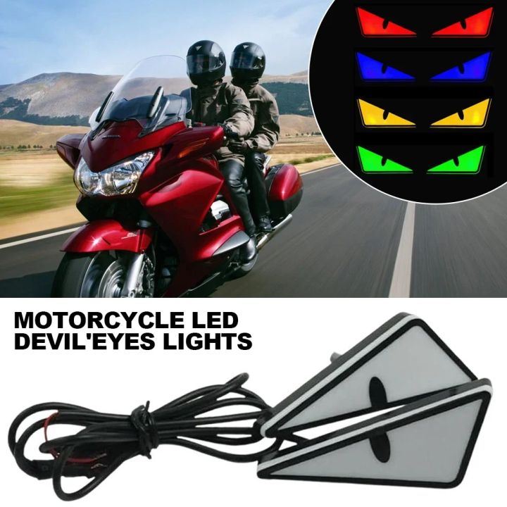 Motorcycle Universal LED Devil'Eyes Lights Demon Eyes Headlight ...