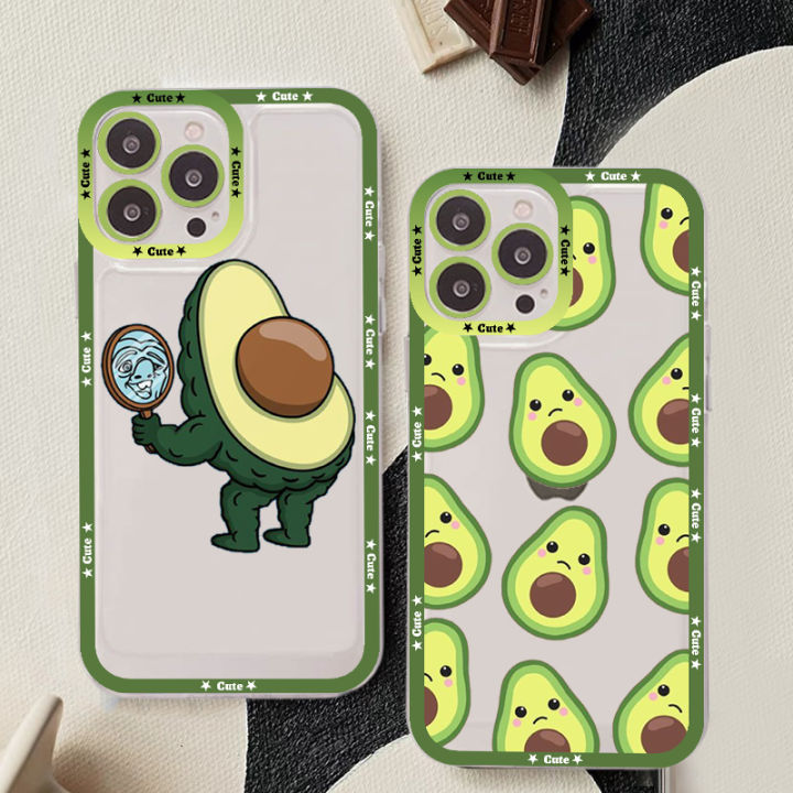 Cartoon Avocado Phone Case For iPhone 11 12 13 14 Mini Pro Max XR X XS ...